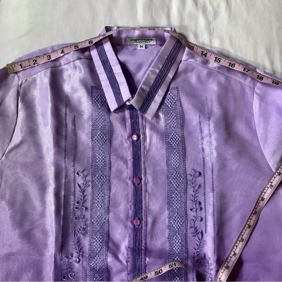 Shirts | Lavander Monochromatic Organza Barong Tagalog With Classic ...